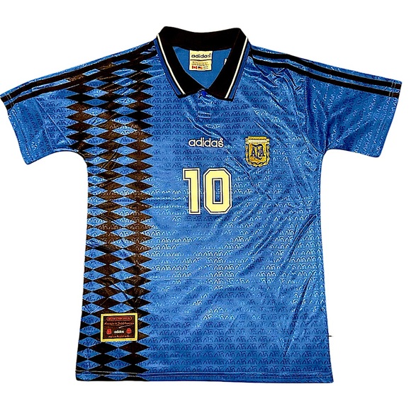 adidas | Shirts | 994 Retro Argentina Away Kit Diego Maradona Soccer ...